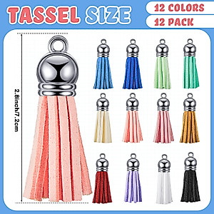 Henoyso Rectangle Acrylic Keychain Blanks Acrylic Photo Keychain Picture Frame Keychain with Tassels, 2 x 3 Inch(12 Sets)