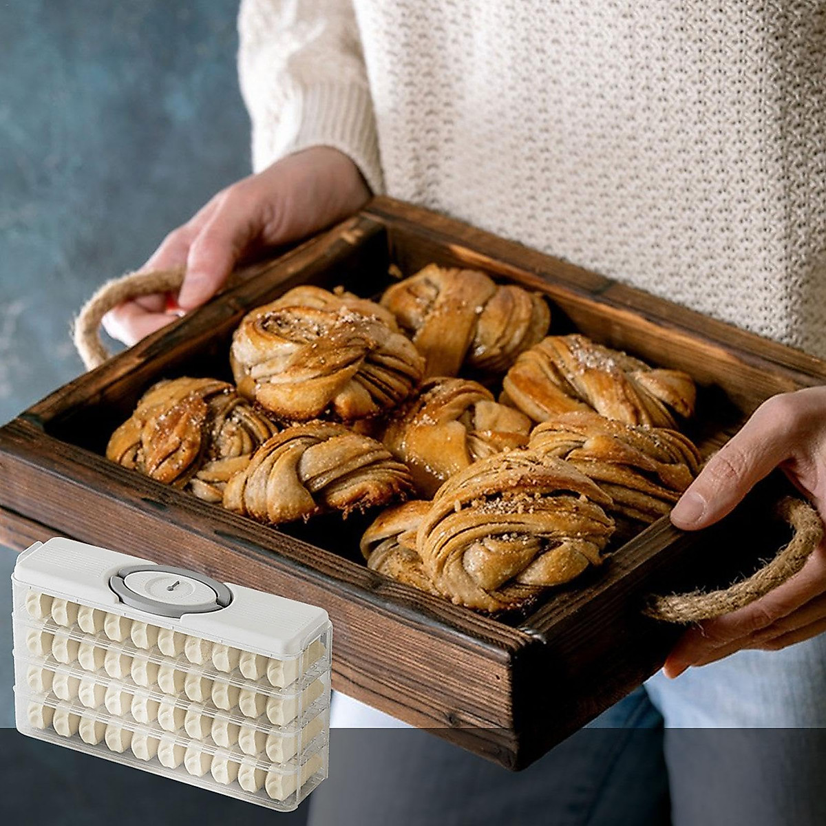 Dumpling Storage Box - Multilayer Household Storage Box, Easy To Use Dumpling Container | Stackable Storage Box With Date Recorder, Space Saving Dumpling Storage Box Suitable For Restaurant Freezer