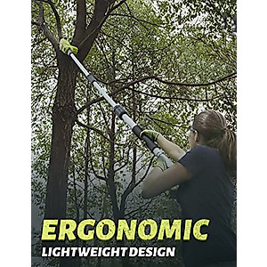 VANQUE 20V Cordless Pole Saw, 15-Foot MAX Reach Pole Saws for Tree Trimming, Battery Pole Saw for Branch Cutting, Trimming, Pruning, Adjustable Head & 8-Inch Bar and Chain, 4.0Ah Li-ion Battery