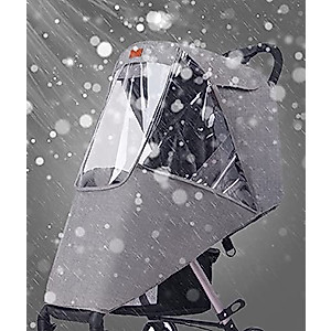 Stroller Rain Cover Universal Pram Buggy Rain Shield Waterproof Stroller Weather Shield Baby Pushchair Cover with Canopy Window
