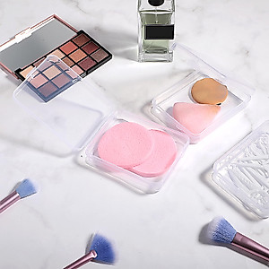 Gjinxi 3PCs Mini Plastic Storage Containers Box, Clear Organizer Storage Case for Small Items, Rectangle Travel Storage Bins for Beads, Game Pieces, Business Cards, Crafts Accessories (110×90×28 mm)