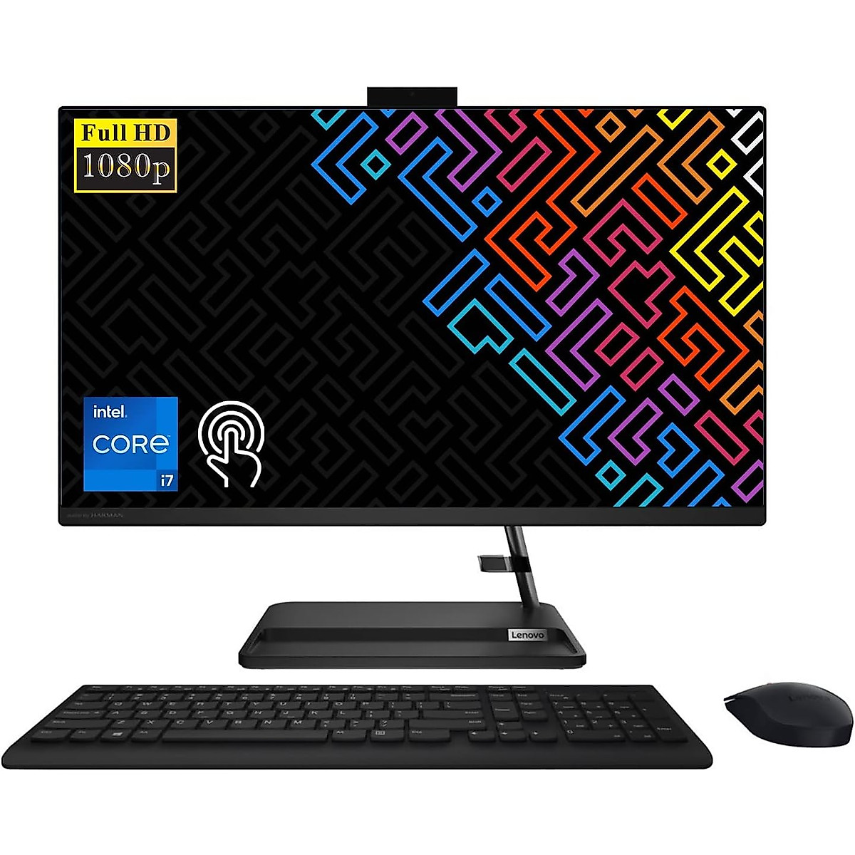 Lenovo IdeaCentre 3i 27" FHD Touchscreen All-in-One Desktop Computer - 13th Gen Intel 10-Core i7-13620H up to 4.9GHz CPU, 16GB RAM, 4TB NVMe SSD, Intel UHD Graphics, Audio by Harman, Windows 11 Home