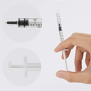 LUTER 12Pcs 1ml Plastic Syringes, No Needle Syringe with Measurement for Scientific Labs Experiment, Dispensing, Measuring Liquids, Watering, Feeding Pets, Oil or Glue Applicator(White)