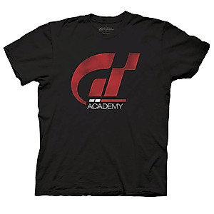 Ripple Junction Gran Turismo Men’s Short Sleeve T-Shirt Racing Academy PlayStation Inspired Game Movie Logo Large Black