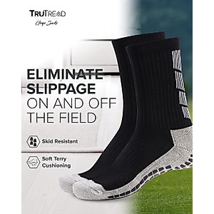 TruTread Soccer Grip Socks - 4 Paris Mens Grip Socks Soccer | Soccer Grip Socks Men | Soccer Socks Men | Non Slip Soccer Socks Mens