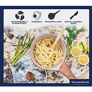 WaxonWare Non Stick Saucepan & Wok Pot, Induction Compatible & Marbellous Coating (A 100% PFOA Free Coating Made In Germany) - For Sauces, Soups, Pasta & Rice (2.2 Quart Saucepan)