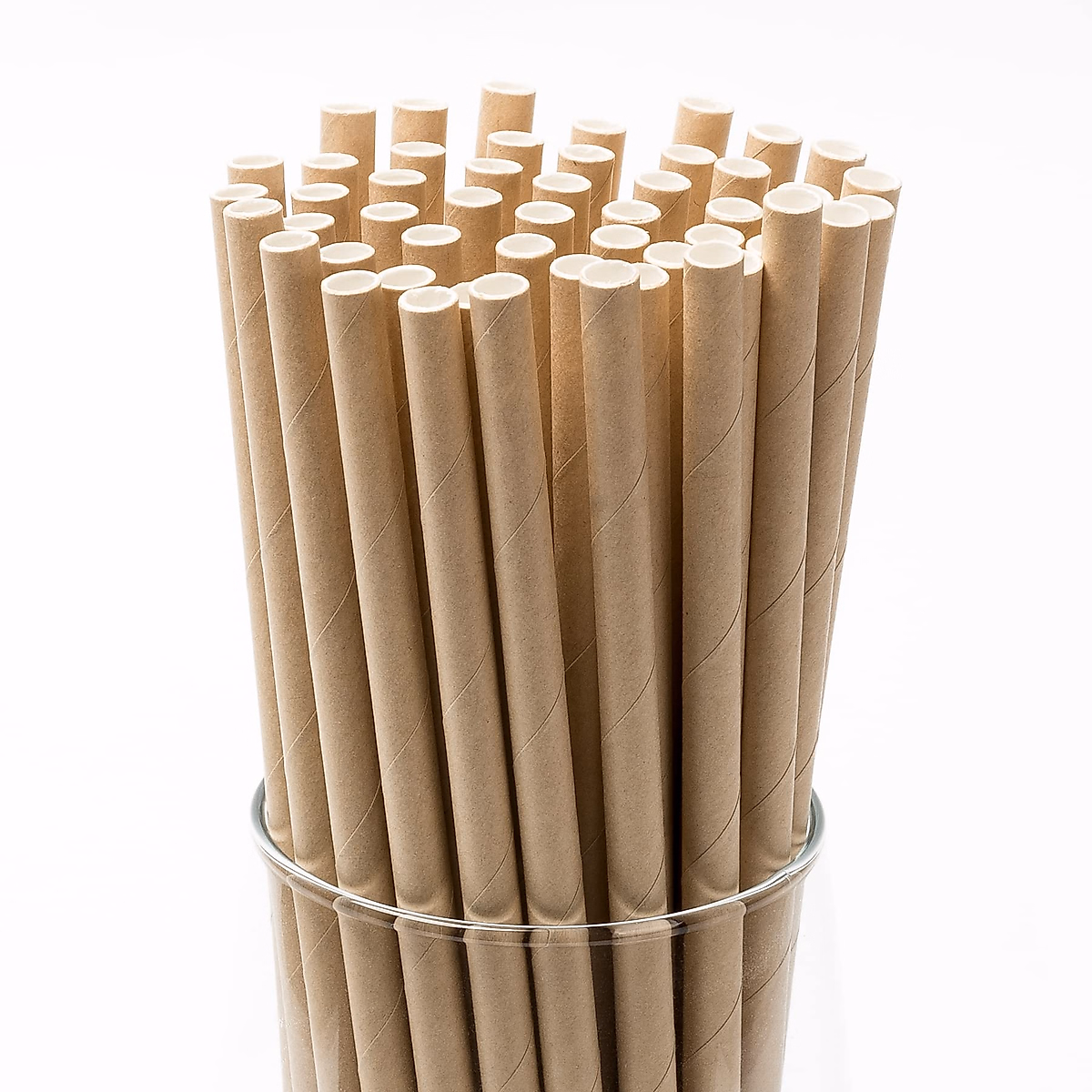 𝟐𝟎𝟎 𝐏𝐚𝐜𝐤 Eco Friendly Straws Brown Biodegradable Paper Straws for Drinking 7.75" x0.24" Disposable Kraft Paper Straws (7.75" x0.24", Brown)