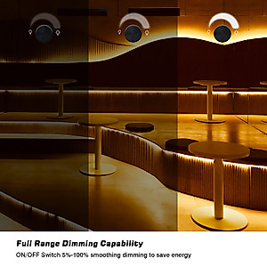 SURLED Dimmer Switch 12 Volt DC for LED RV Lights Interior, Dimmer Knob Waterproof IP65, Suitable for Camper, Recreational Vehicle, Boat, Auto, Truck, Marine and Strip Lighting