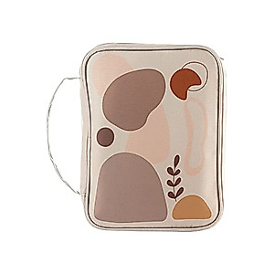 DiverseBee Bible Cover with Handles, Zippered Bible Carrying Case for Women and Girls, Bible Tote Bag for Kids, Bible Book Cover, Bible Accessories, Christian Gifts 7.5 x 10 x 2.5in (Vanilla)