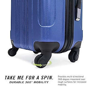 Kenneth Cole REACTION Out of Bounds Lightweight Hardshell 4-Wheel Spinner Luggage, Cobalt Blue, 28-Inch Checked