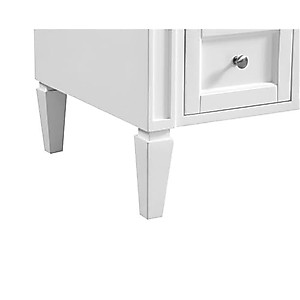 Elegant Kitchen and Bath 48 inch Single Bathroom Vanity Cabinet Set with White Marble Countertop - White
