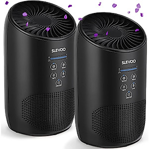 Slevoo Air Purifiers for Bedroom Pets in Home, 2024 New Upgrade H13 True HEPA Air Purifier with Fragrance Sponge, Effectively Clean of Dust, Smoke, Pets Dander, Pollen, Odors, Black