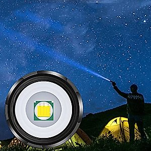 ESASAM Handheld Flashlights， Portable USB Rechargeable LED Flashlight Built-in BatteryTactical Torch Flashlights 3Modes Work Light Emergency Lanterna