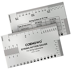 Guitar String Action Gauge, COENGWO String Height Gauge Ruler Guitar Setup Measuring Tool Kit for Guitar, Bass, Mandolin, Banjo