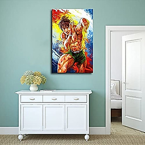 Baki The Grappler Hanma Anime Poster (23) Canvas Poster Bedroom Decor Sports Landscape Office Room Decor Gift Frame-style Frame-style12x18inch(30x45cm)