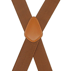 Doloise Adjustable Elastic X Back Style Suspenders for Men's and Women's With Strong Metal Clips (Coffe-01)