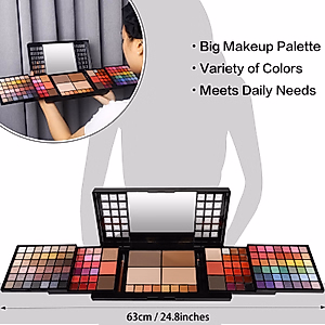 CHARMCODE All in One Makeup Kit, Makeup Kit for Women Full Kit, Make Up Valentine's Gift Set for Teen Girls- Eyeshadow Palette,Lip Gloss,Concealer,Highlighter,Blush,Eyeliner,Brow Powder & Contour