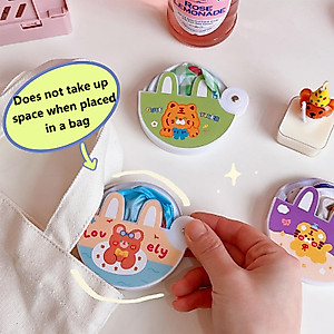 Heseyomo 6pcs Folding Hand Fans for Women, Foldable Mini Cloth Portable Fan Gift with Handle