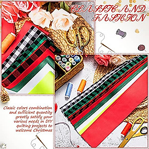 Tatuo 45 Pieces Christmas Jelly Soft Rolls Buffalo Plaid Fabric Strips Rolls Quilting Fabric Roll up Craft Patchwork Strips for Handmade Favors, 2.5 x 40 Inches(Classic Style)