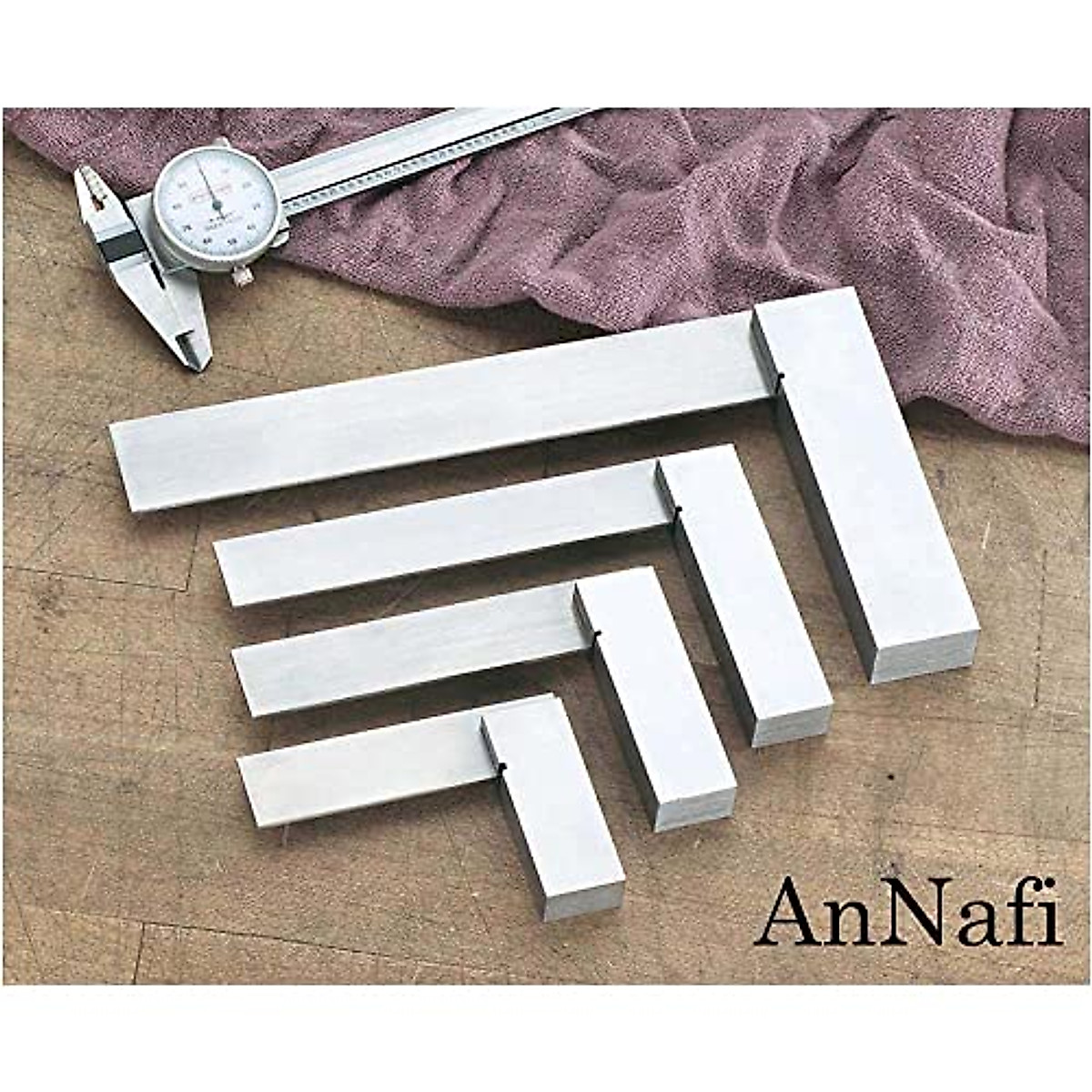 AnNafi® Machinist Square | Precision Square Solid Industrial Set | 90 Right Angle Precision Ground Hardened Steel | Carpentry Square | Measuring & Layout Tools (8 Inches)