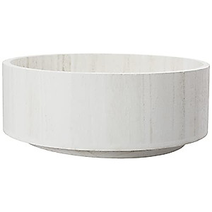 iDesign Renewable Paulownia Wood Collection Tall Turntable Organizer, 10.5" x 4" x 10.5", White Wash
