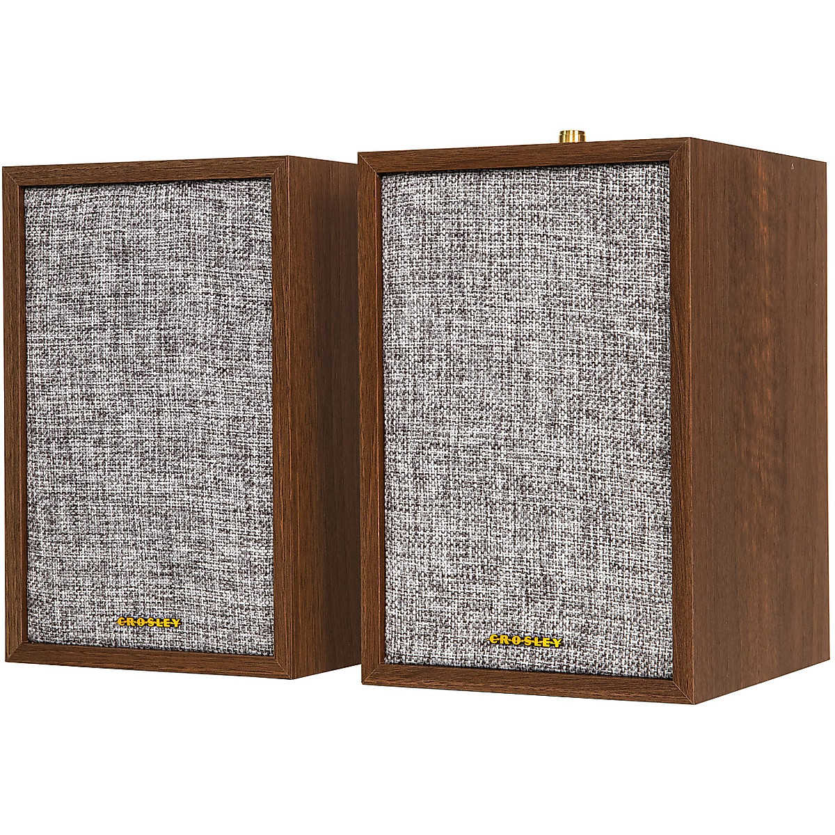 Crosley S200A-WA 4" Active Powered Bluetooth Stereo Speakers with Optical, USB, and Aux Connections, Walnut