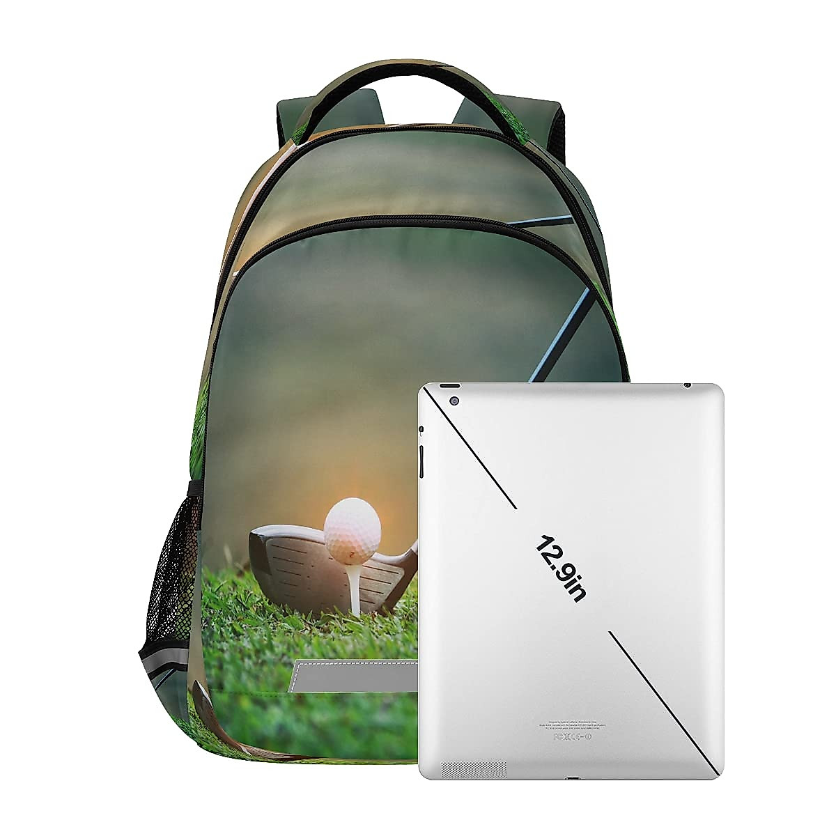 Golf Ball Sport Grass Backpack School Bookbag Laptop Purse Casual Daypack for Teen Girls Women Boys Men College Travel