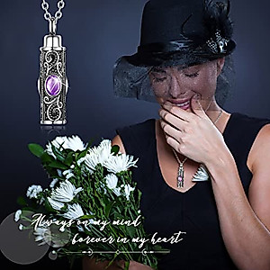 Jadive 3 Pieces Cremation Urn Pendant Necklaces Ashes Necklace Pendant Memorial Keepsake Pendant Ash Holder Cremation Jewelry for Human Ashes Memory Jewelry, 22 Inches Long