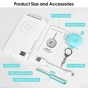 Self Defense Personal Alarm Keychain for Women with GPS Position BBguarder App SOS Alert by Sound/Call/Email/SMS Security Safe Protection Devices 120 Db Gifts for Girlfriend Wife Birthday Holiday Aqua