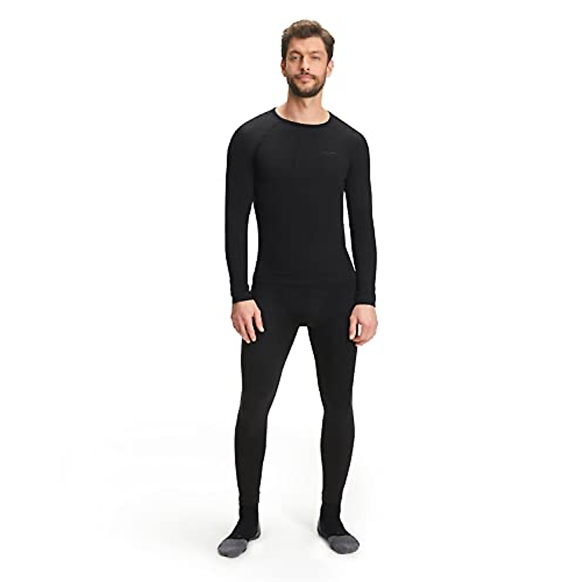 FALKE Men's Wool Tech. Long Tights Base Layer Bottom, Thermal Breathable Quick Dry, Black (Black 3000), S, 1 Pair