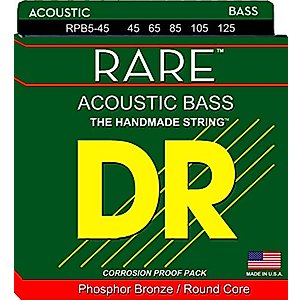 DR Strings Rare- Phosphor Bronze Acoustic5 String Bass 45-125
