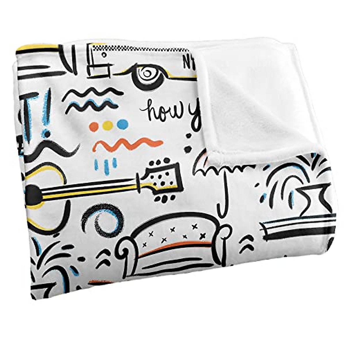 Friends Let's Be Friends Pattern Officially Licensed Silky Touch Super Soft Throw Blanket 50" x 60"