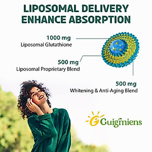 Liposomal Glutathione, Superior Absorption, Liquid Glutathione Supplement, Powerful Antioxidant, Liver Detox, Immune Enhancer, Soy-Free, Non-GMO, Vegan & Gluten Fre, 4 fl.oz,1500 mg
