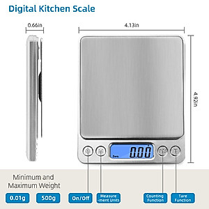 Digital Food Kitchen Scale I2000 0.01g/500g Superior Mini Digital Platform Scale Stainless Steel Hand Scale