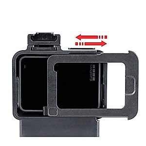 V2 Housing Case Vlogging Frame with Microphone Cold Shoe Mount Compatible for GoPro Hero 7 6 5 Mic Audio Adapter Action Camera Accessories