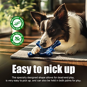 Ouilter Dog Toys for Aggressive Chewers, Nylon Indestructible Dog Toy for Medium Large Dogs, Hedgehog Ddog Chew Toys with Bacon Flavor, Long Lasting, Dog Toys for Boredom, Blue