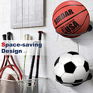 Qidoe Ball Storage Holder Wall Mount, Ball Stand Display Storage, Universal Ball Rack Metal Ball Holder Wall Mounted Basketball Display Rack for Basketball Football Volleyball Soccer Storage Display