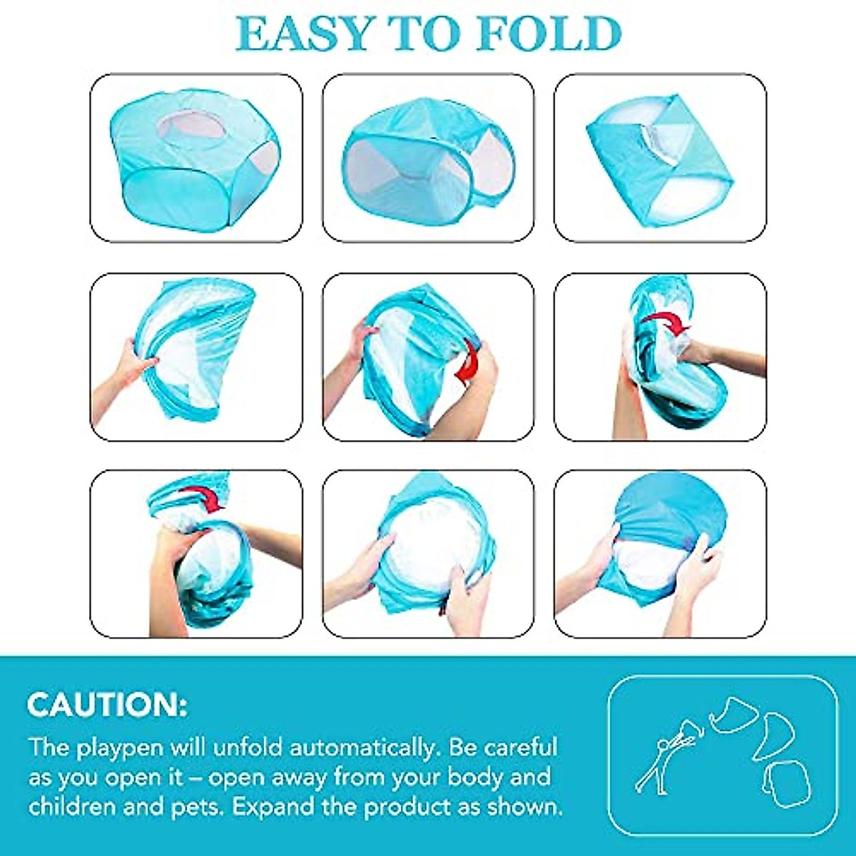 PrimePets Guinea Pig Playpen, Small Animal Playpen, Foldable Cat Cage Tent with Zipper Cover, Portable Waterproof Pop-Up Play Yard Fence for Rabbit Hamster Rabbit, Indoor Small Pet Exercise Pen