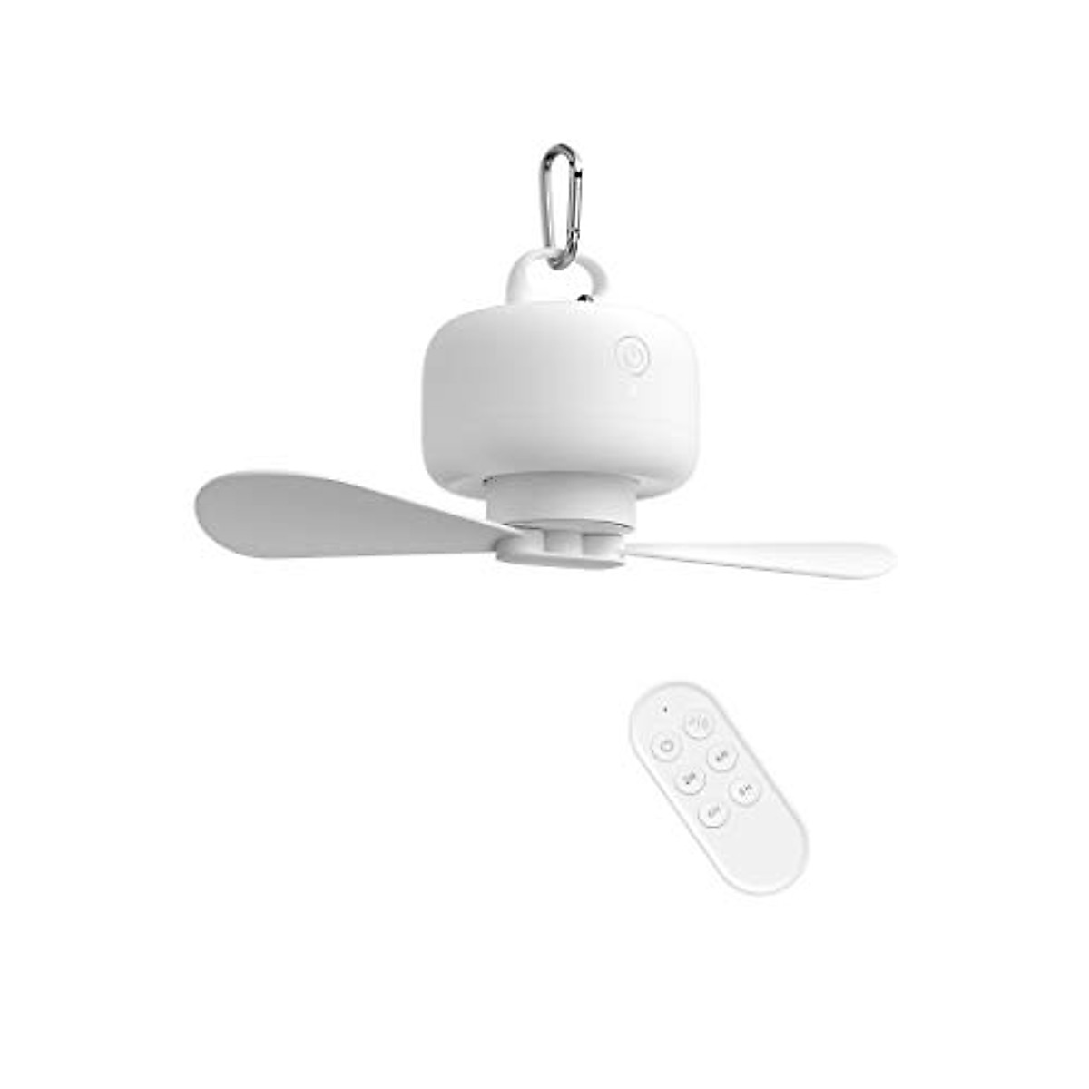 JISULIFE Camping Fan 8000mAh Battery Operated, Portable Tent Fan Rechargeable with Remote Control, Camping Fan with Detachable Fan Blades, Hanging Hook, Timer, 4 Speeds for Outdoor Dorm-White