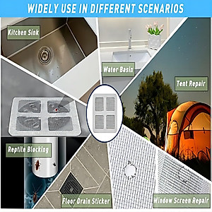 50PCS Pack 2024 New 4" X 4" Disposable Shower Drain Cover Hair Catcher, Drain Mesh Stickers for Bathroom Washbasin Bathtub Kitchen Sink for Human and pet Hair