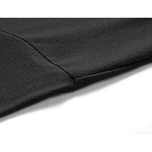 Beauhuty Men Slim Fit Lightweight Long Sleeve Pullover Top Turtleneck T-Shirt (Black,XL)