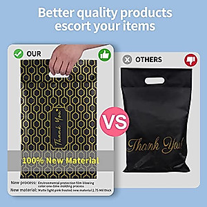 QIQIDAI Black Poly Mailers with Handle-100 Pack 2.75 Mil Thick-Easy to Carry Package Bags for Small Business, Thank You Shipping Bags for Clothing, Packaging Bags,Thank You Bags,Mailing Envelopes