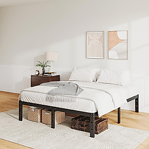 10 Inch Queen Bed Frame No Box Spring Needed, Metal Platform Bed Frame Queen Size, Easy Assembly Heavy Duty Noise Free, Black