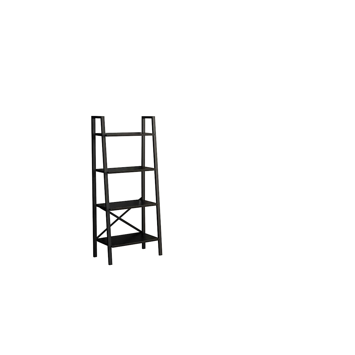 Aienid Solid Wood Black Bookshelf 5 Tier Modern Ladder Bookshelf Organizers, Metal Frame Bookshelf for Small Spaces in Your Living Rooms, Office Furniture Bookcase
