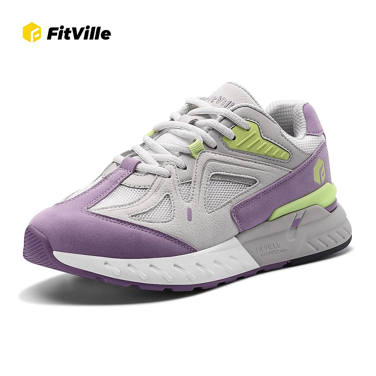 Women's Extra Wide Walking Shoes Wide Width Sneakers Cross Trainers with Wide Toe Box - Rebound Core Light Purple