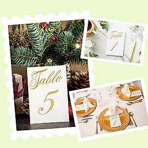 Generic Wedding Table Numbers 1-20| Gold Table Numbers for Party, Centerpiece, Wedding Reception, Birthday, Anniversry - Elegant Seating Chart Display Cards for Table Number Holders