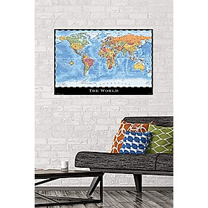 Trends International World Map Wall Poster 22.375" x 34"