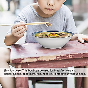 Cereal Bowl,Unique Pattern Soup Noodle Rice Bowl with Japanese Style Eco Friendly Ceramic for Noodle Rice Salad Soup