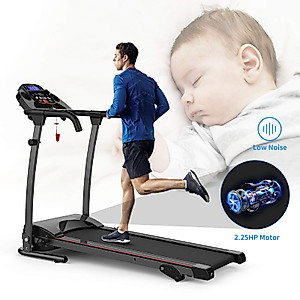 SHAREWIN Desktop Electric Aerobic Treadmill, with LCD Display Folding Mute Portable Running Walking Jogging Machine for Home Office Gym Cardio Use