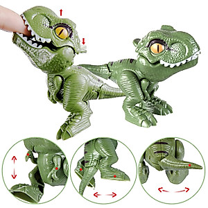 Berry President Dinosaur Toys for Kids 3-5, Dinosaurs Biting Fingers Puppets,Dinosaur Action Figures with Movable Mouths, Jurassic Dinosaur Toys (4 Dinosaurs)